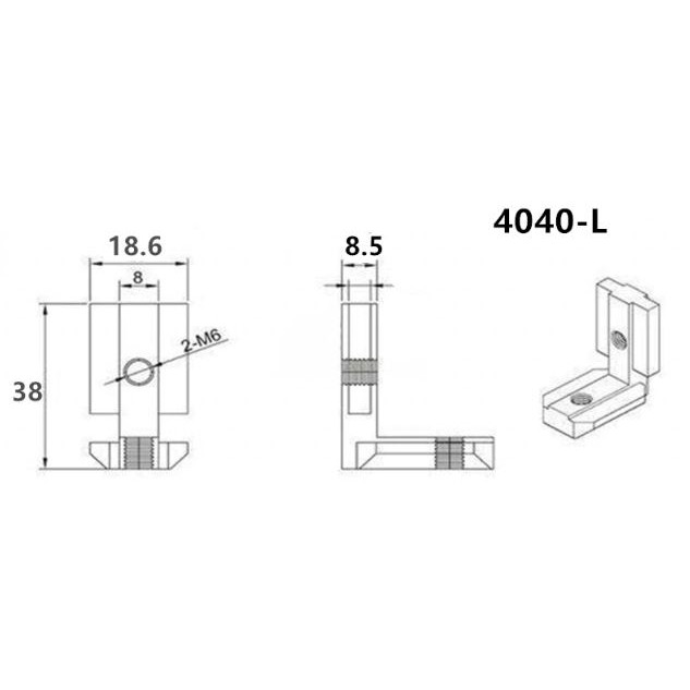 T Slot L Bracket Interior L Corner Joint Angle Bracket for Aluminum ...