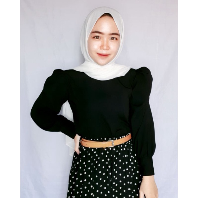 PUTIH HITAM One SET ALEYA LILAC TUA BABY BLUE Black White BLOUSE Top ...