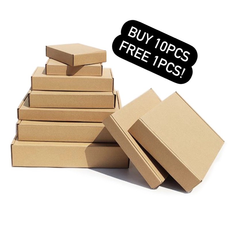 Craft Paper Box Gift Box Carton Square Packaging Kotak Kuih Talam Pizza ...
