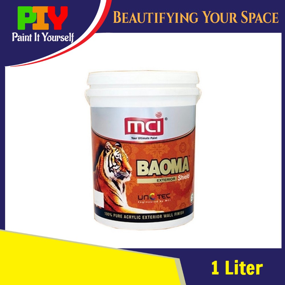 MCI Baoma Shield Exterior Wall Paint / Cat Luar Dinding Rumah 1L - 1 Liter | Shopee Malaysia