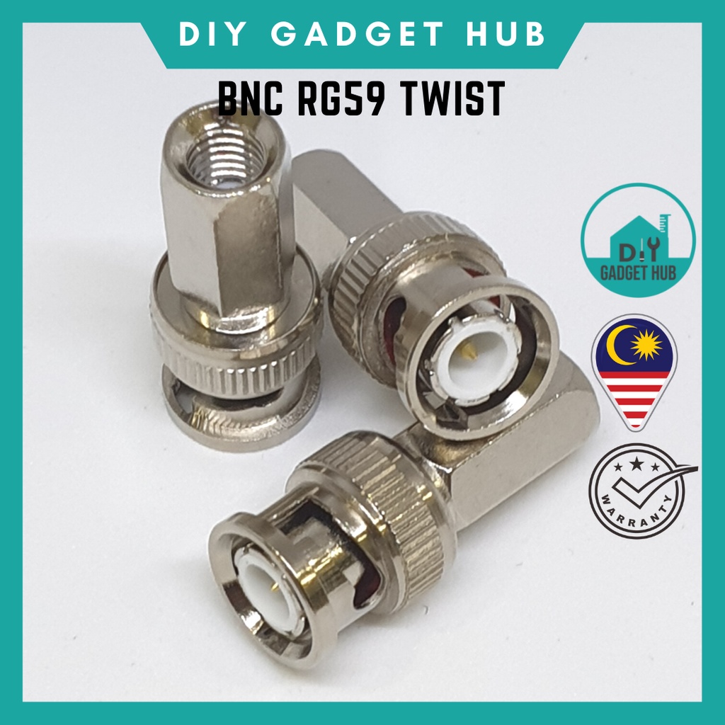 BNC RG59 Coaxial Connector Twist on Screw Type Adapter for Analog HD ...