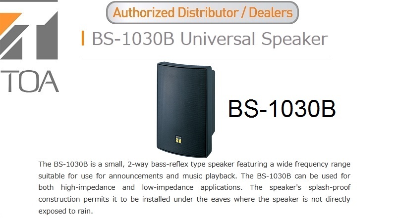 [TOA] BS-1030B UNIVERSAL BOX SPEAKER (BLK) | Shopee Malaysia