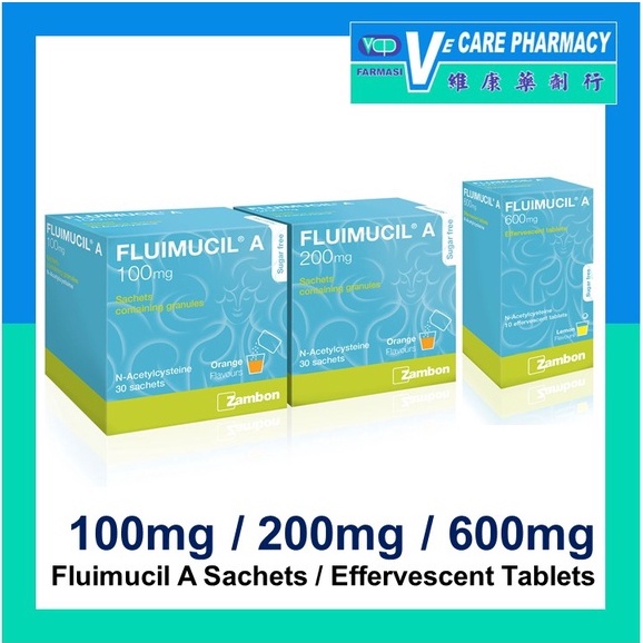 Fluimucil A 100mg / 200mg (10's/30's Sachet) / 600mg (4's/10's ...