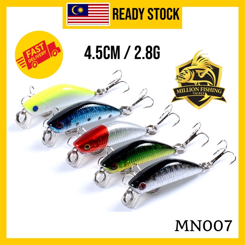 【MN007】Micro Minnow 4.5cm/2.8g Gewang mikro Killer Fishing Lure Umpan ...