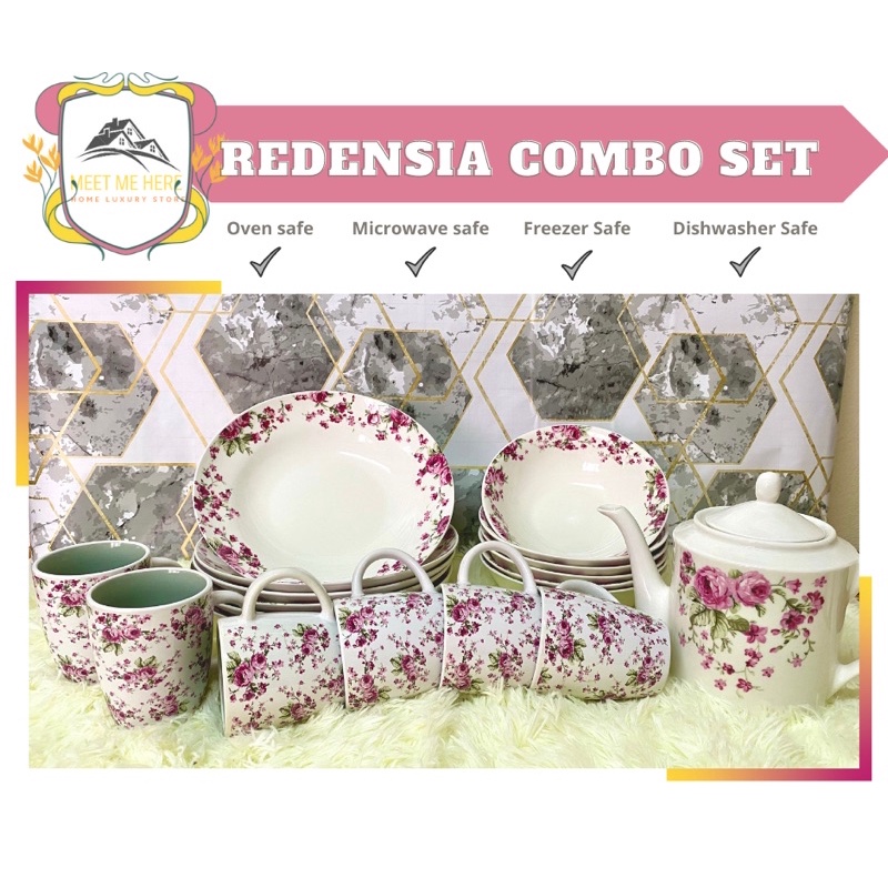 Combo Set Dinnerware Giacomo Redensia / Set Combo Pinggan Giacomo / Set ...