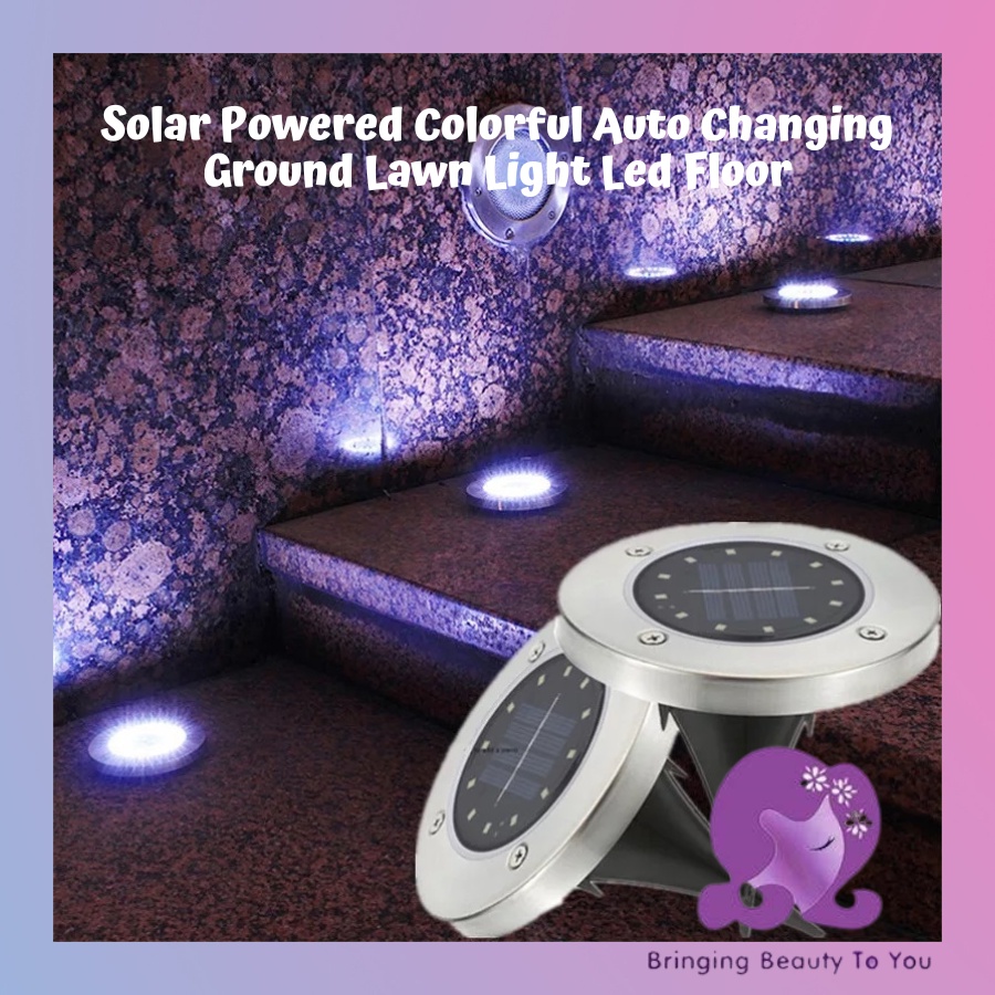 💜 Beauty 2u 💜 🇲🇾 Solar Powered Ground Lawn Floor Light Waterproof Led ...