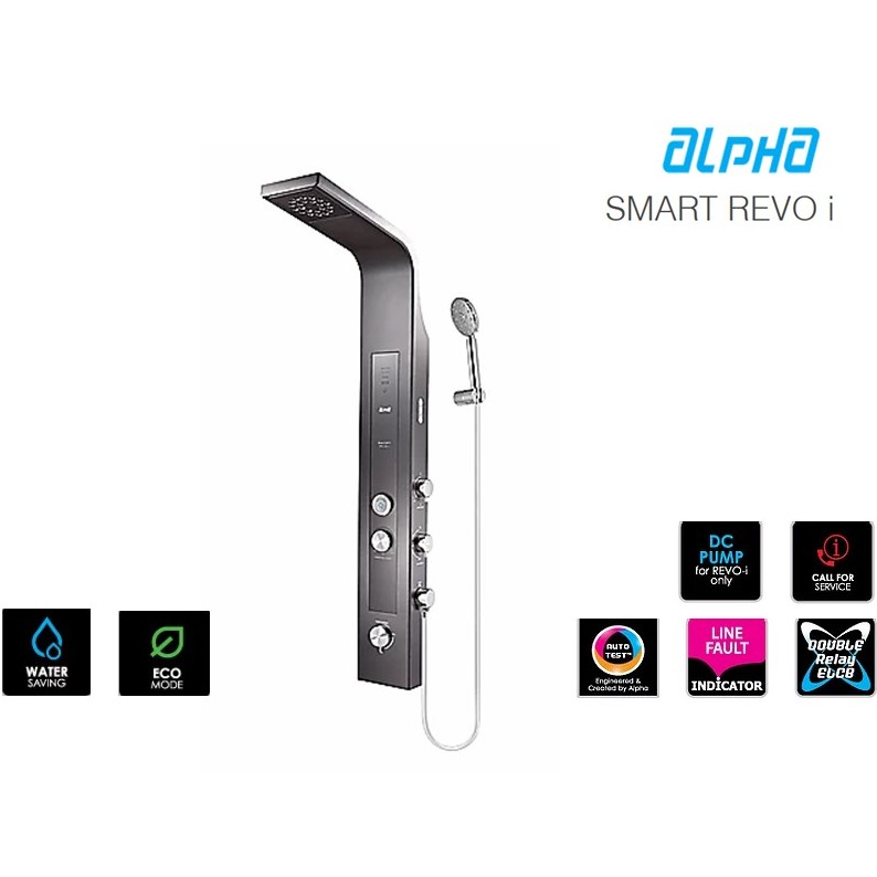REVO-I MOCHA / SATIN / ROSE GOLD ALPHA Water Heater With Rain Shower ...