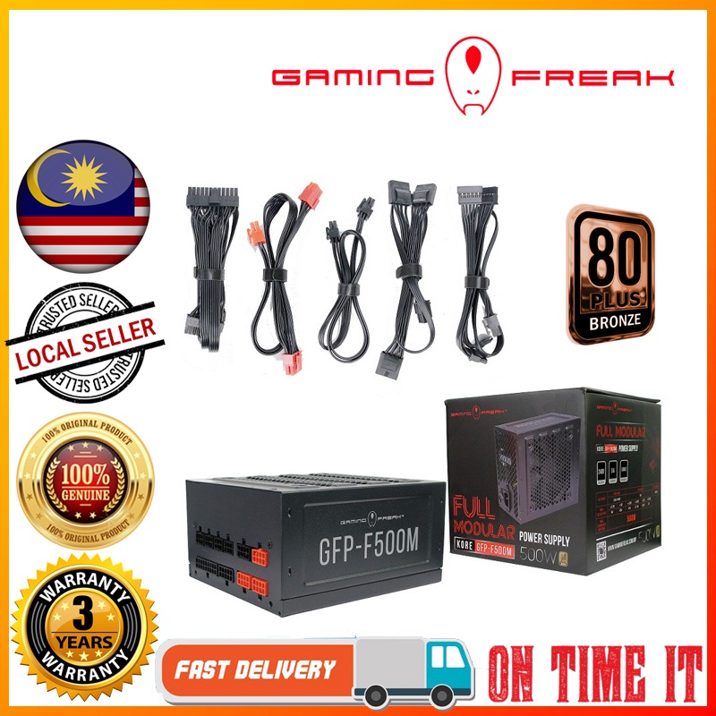 Gaming Freak GFP-F500M AVF KORE 500W 80PLUS BRONZE Full Modular Flat ...