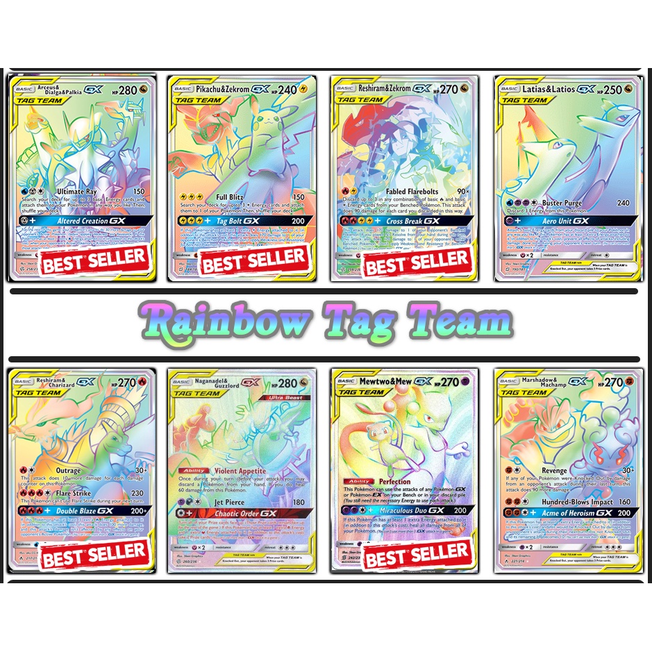 Pokemon Card TCG RAINBOW GX TAG TEAM HOLOGRAM ENGLISH VERSION | Shopee ...