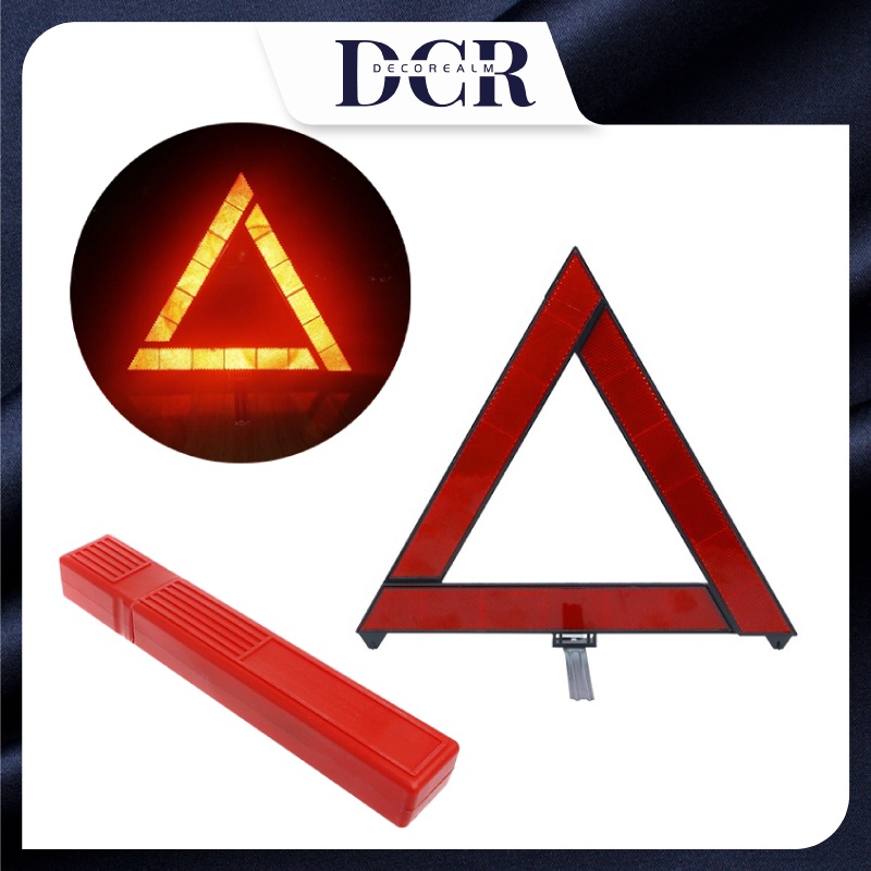 DCR Car Warning Safety Road Triangle Bar Sign Emergency Reflective Kit ...