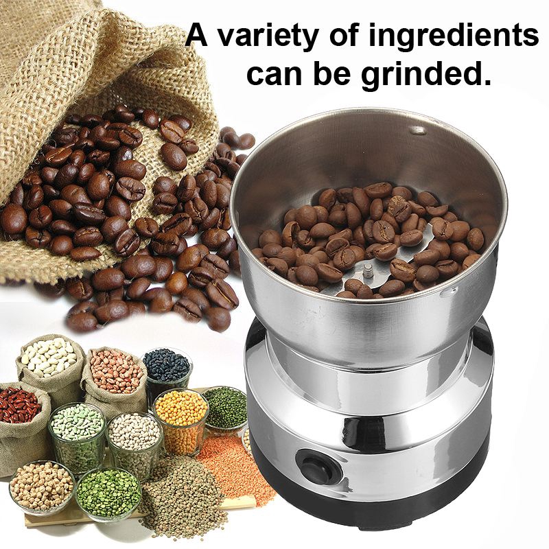 Electric Stainless Steel Coffee Bean Grinder Pengisar Biji Kopi Home ...