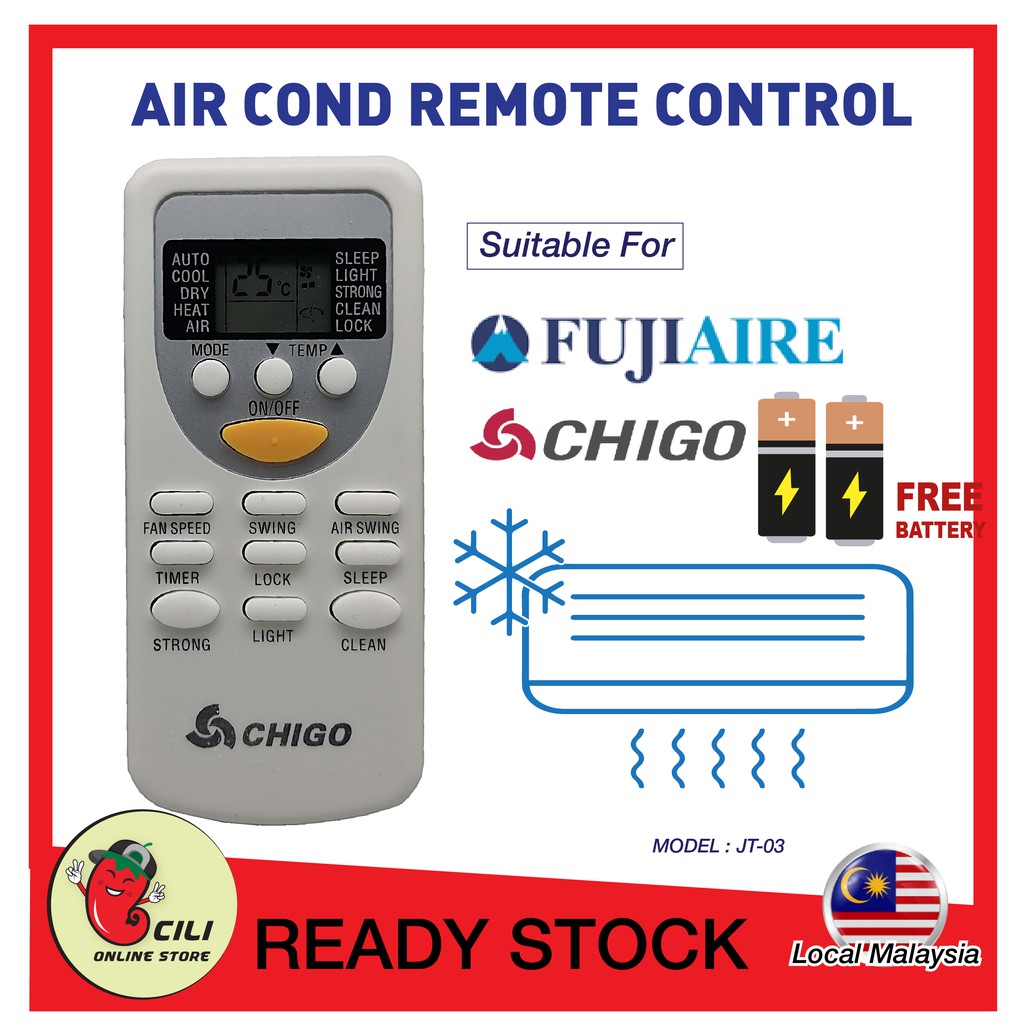 Fujiaire Chigo JT-03 Air Cond Aircond Air Conditioner Remote Control ...