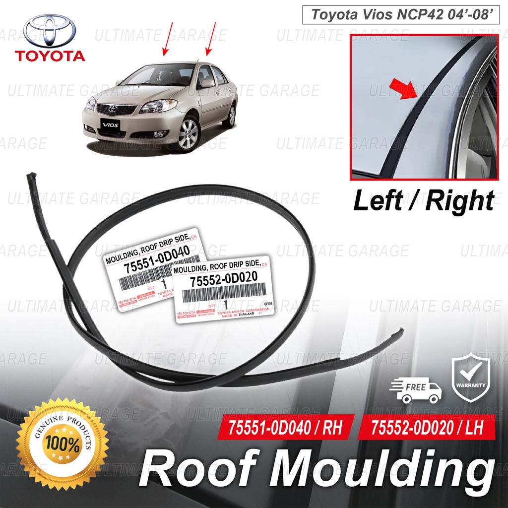ORIGINAL Toyota Vios NCP42 ROOF MOULDING LINING RUBBER OUTER STRIP ...