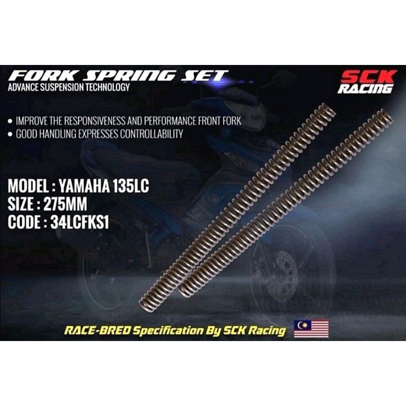 SCK RACING FORK SPRING Y15ZR V1 V2 Y16 LC135 LC 135 RS150 RS 150 RSX RS ...