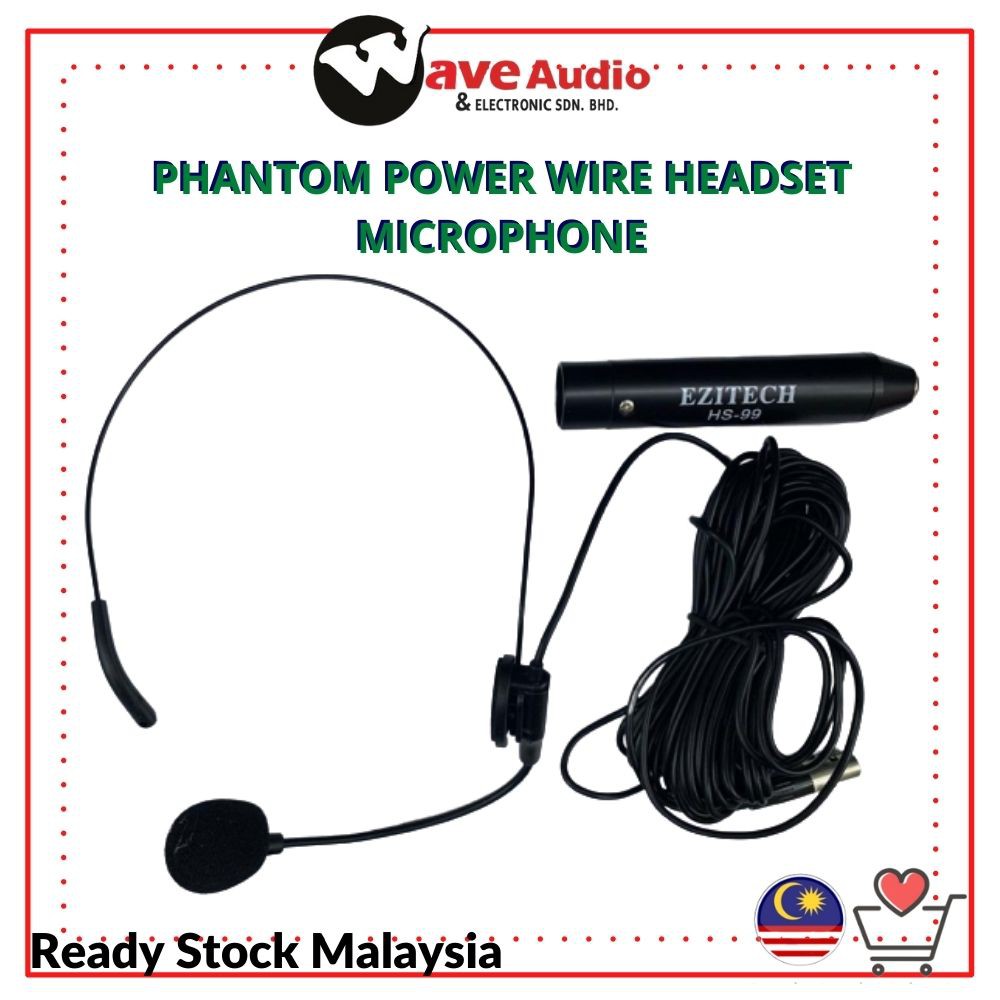 Ezitech HS-99 Phantom Powered Wired Head Microphone | Shopee Malaysia