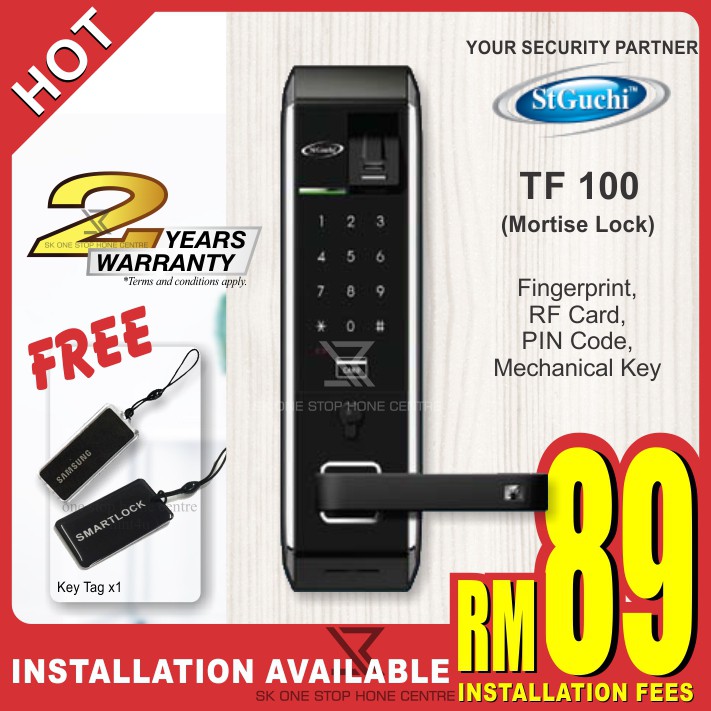 ST GUCHI SGDL TF 100 FINGERPRINT DIGITAL DOOR LOCK (FREE Yale / Hafele ...