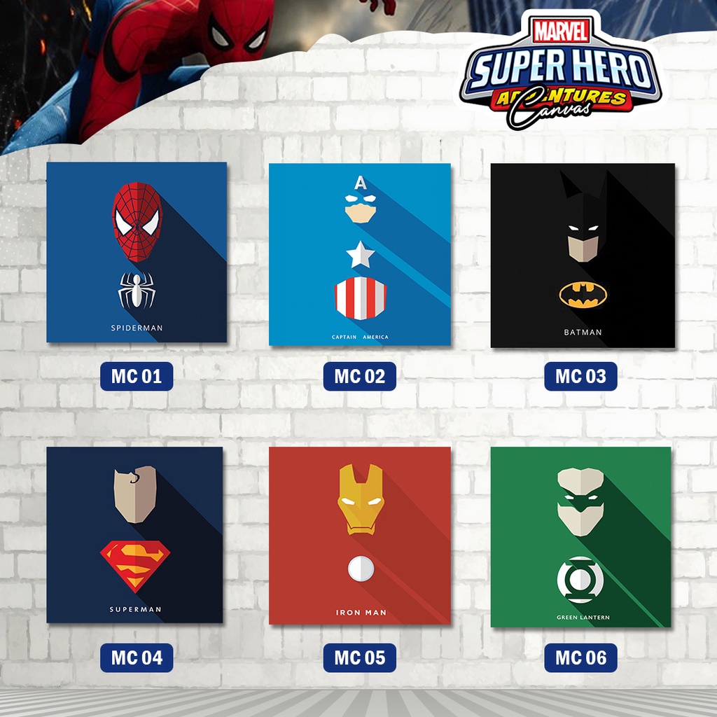 FRAME TARPAULIN SUPERHERO MARVEL PELBAGAI DESIGN MENARIK SAIZ 8X8 INCI ...