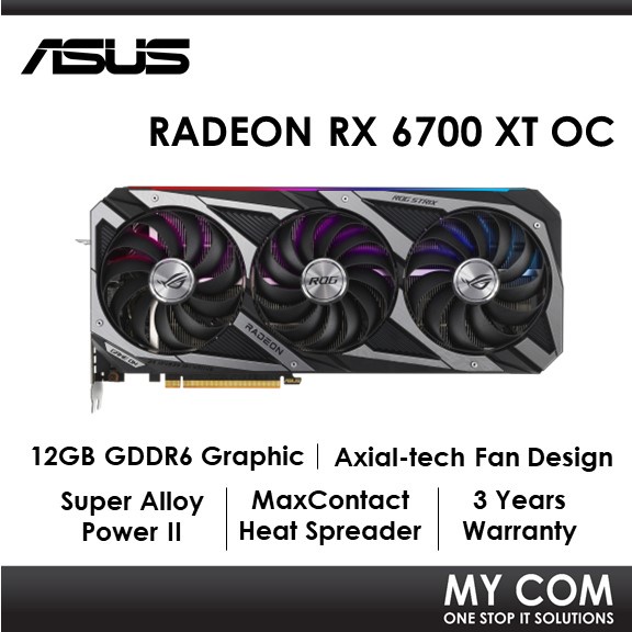 Asus ROG Strix Radeon RX 6700 XT OC Edition 12GB GDDR6 RGB Gaming ...