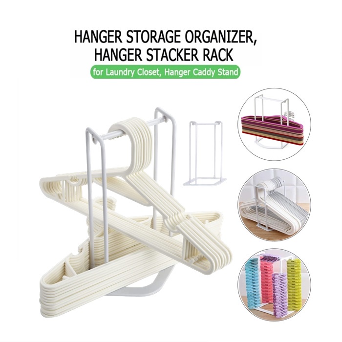 Rak Susun Penyangkut Baju Hanger Storage Organizer Holder Stacker Rack ...