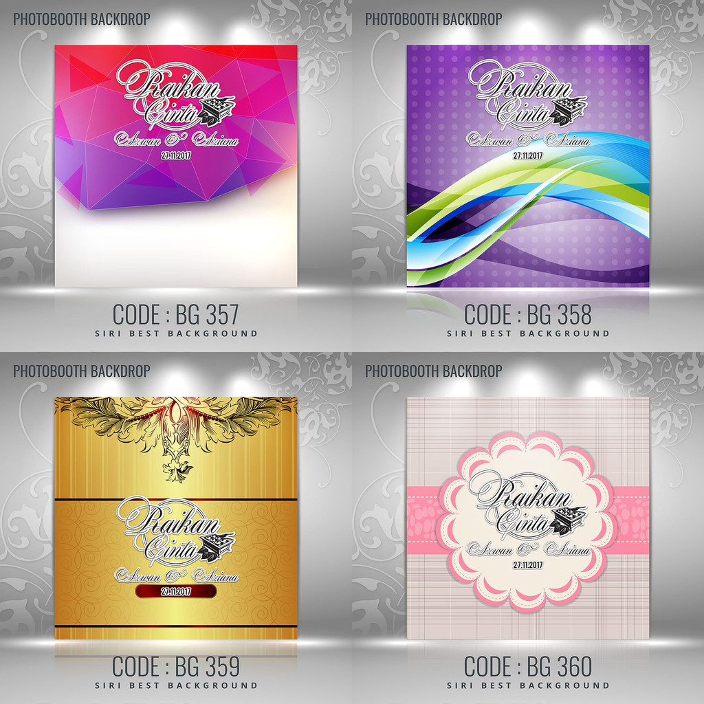 Photobooth Backdrop / Backdrop Tarpaulin Saiz 5x5ft, 6x6ft, 7x7ft ...