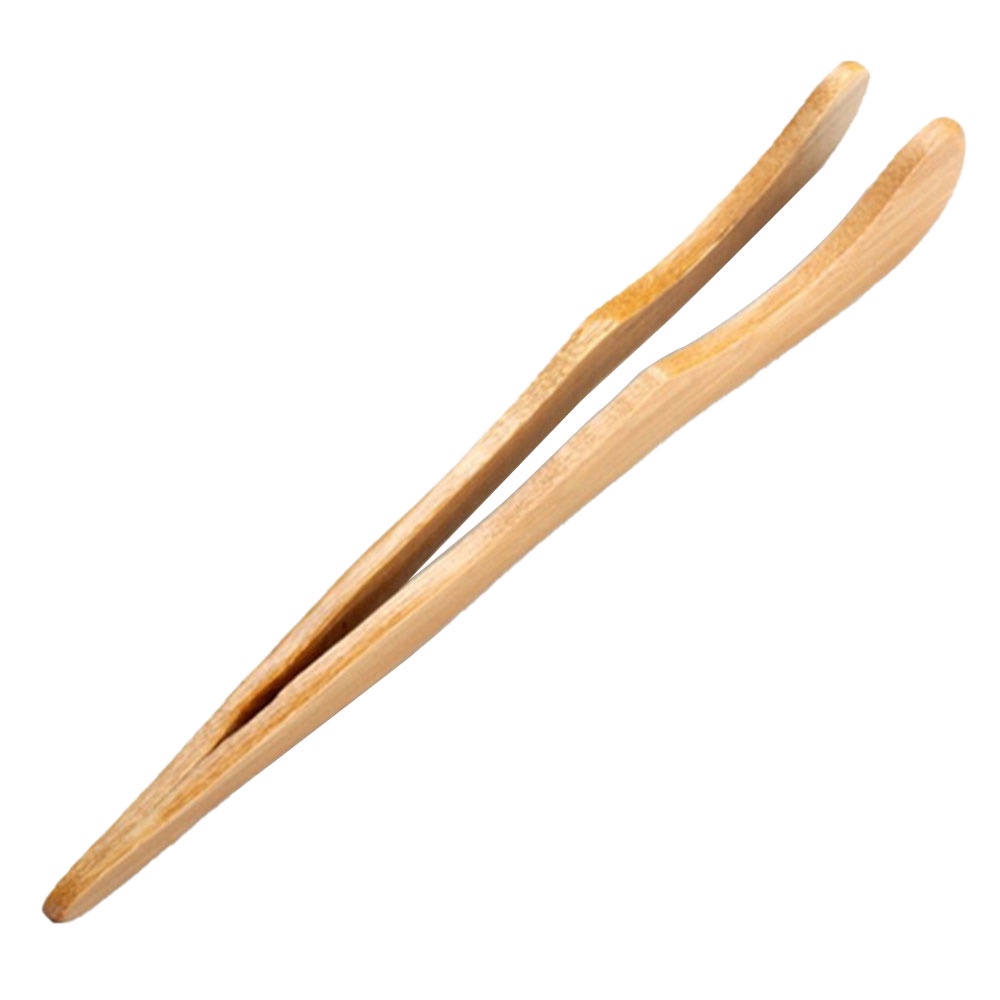 CZXIQI Bamboo Wood Wooden Food Toast Tongs Toaster Bacon Sugar Ice Tea ...