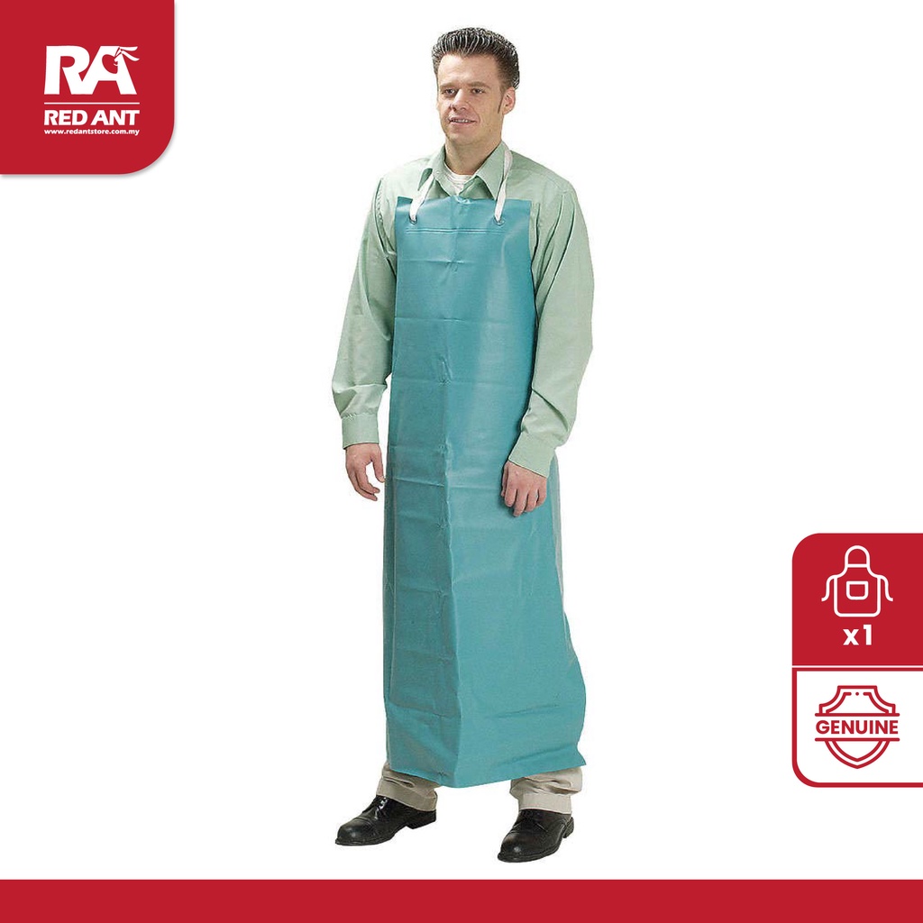 ANSELL 56-100 HEAVY DUTY GREEN PVC APRON / CHEMICAL RESISTANT APRON ...