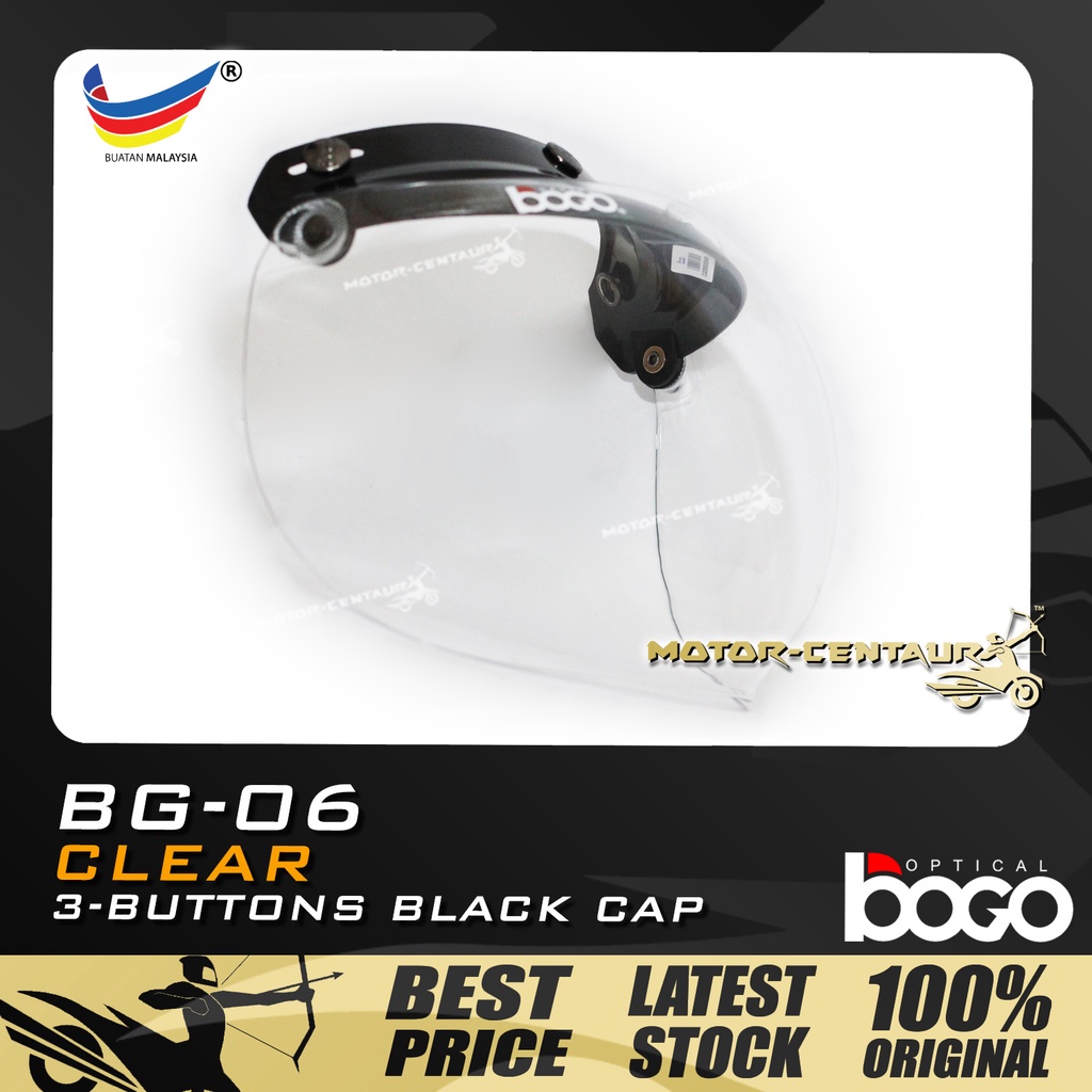 BOGO BG-06 BUBBLE (BULAT) SHAPE VISOR (ALL CAP/VISOR COLOR OPTIONS) FOR ...