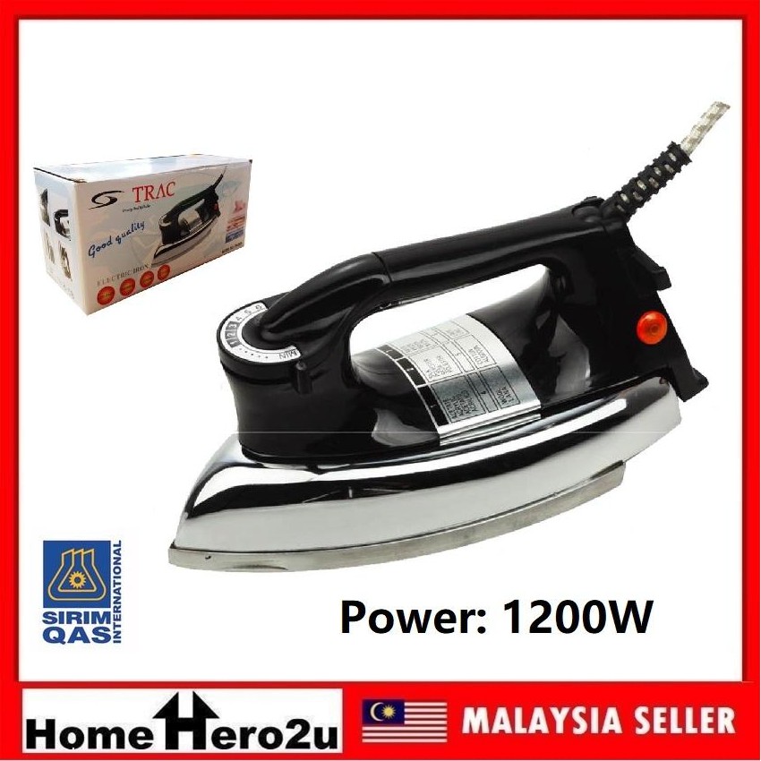 TRAC TR-35IR 2Kg 1200W Heavy Aluminum Sole Dry Iron - Homehero2u ...
