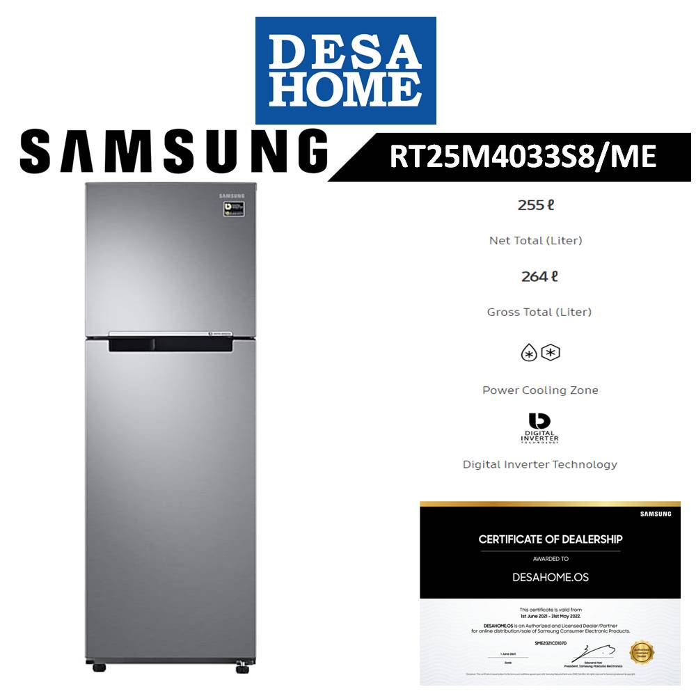 [FREE DELIVERY WITHIN KL] Samsung RT25M4033S8 2 Doors Top Mount ...