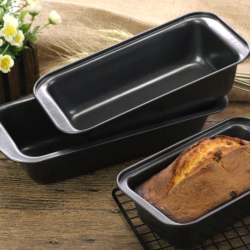Black Non-Stick Rectangle Carbon Steel Cake Bread Baking Tray Oven ...