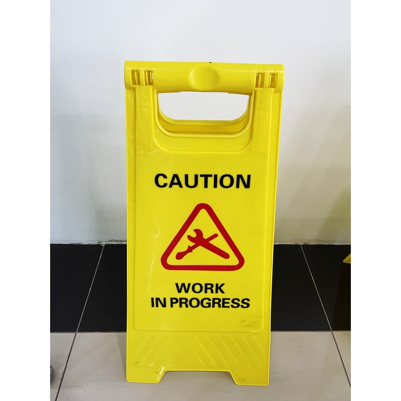 Yellow Foldable Floor Sign Board Stand NO PARKING NO ENTRY WORK IN ...