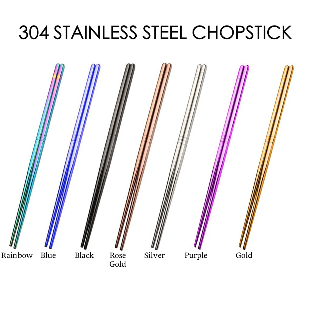 Colourful 304 Stainless Steel Chopsticks 7 Color / Cutlery Set ...