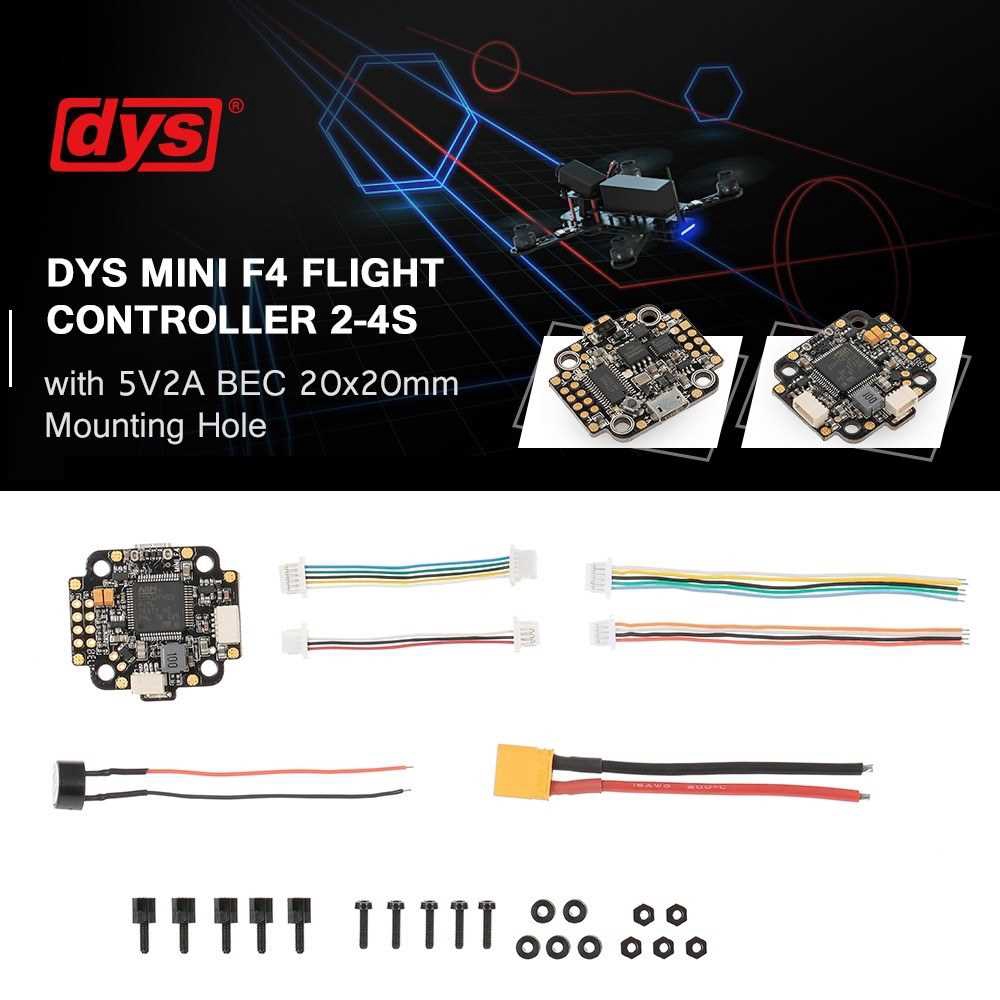 DYS Mini F4 Flight Controller 2-4s with 5V2A BEC with OSD Current Meter ...