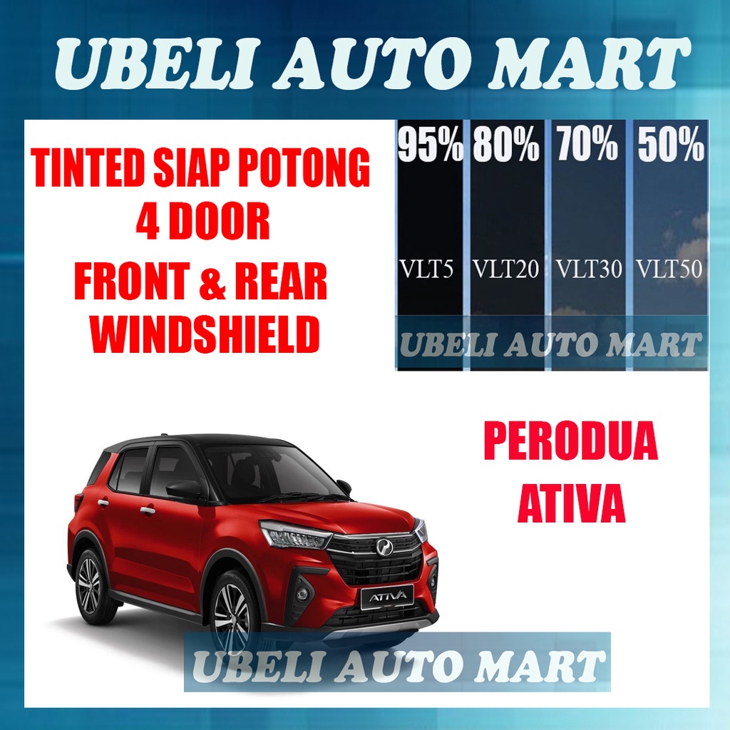 2PLY Perodua Ativa 4 Pintu Siap Potong Tinted UV Hitam / Siap Potong ...