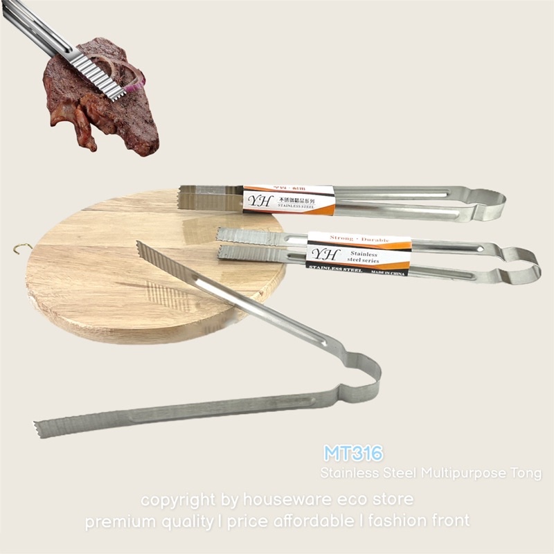 Stainless Steel Multipurpose Tong BBQ Kitchen Cooking Food Serving ...