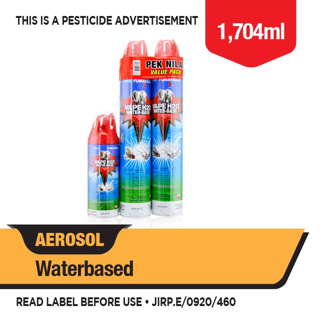 VAPE H2O WATER-BASE Aerosol (1704ml) [Value Pack] | Shopee Malaysia