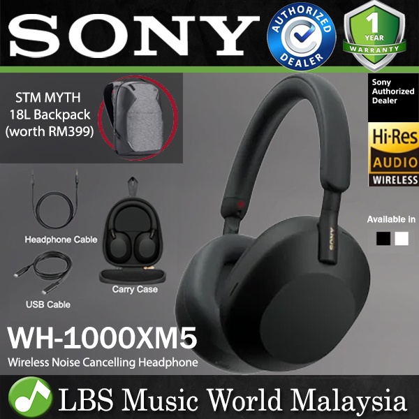 Sony WH-1000XM5 Wireless Bluetooth Noise Cancelling Over Ear Headphone With Mic (WH1000XM5 ...