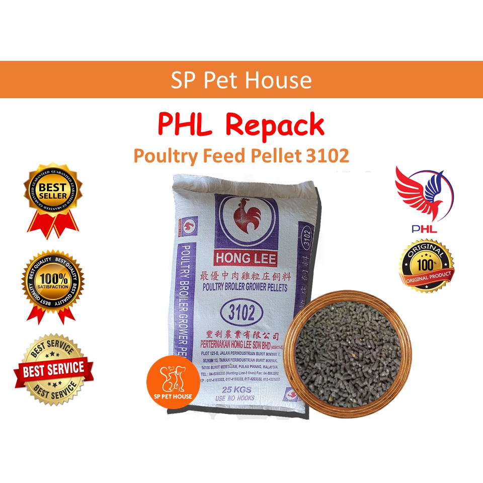 *Repack 1KG* Hong Lee 3102 Makanan Dedak Ayam Kasar Ekonomi Dedak Hitam ...