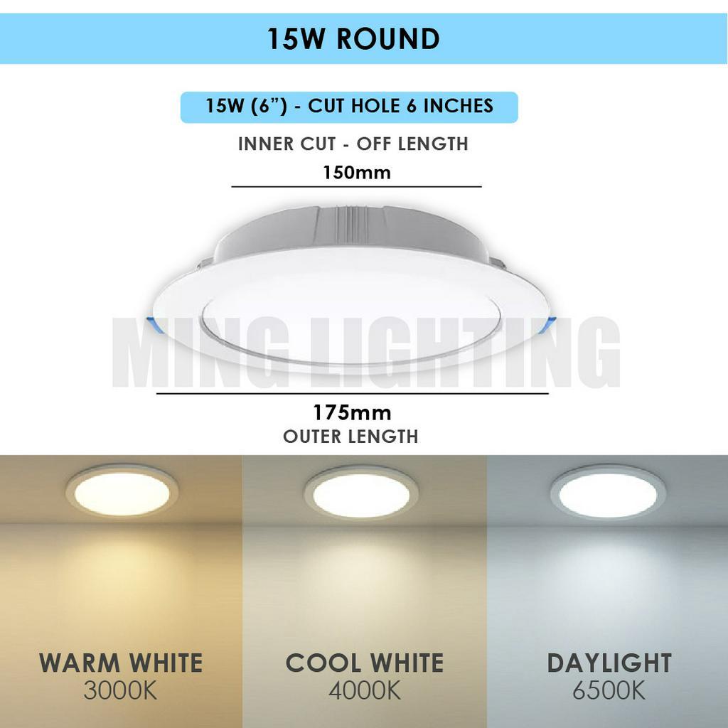 [Sirim] Megaman LED Downlight 9W 12W 15W 18W 24W Round Recessed ...