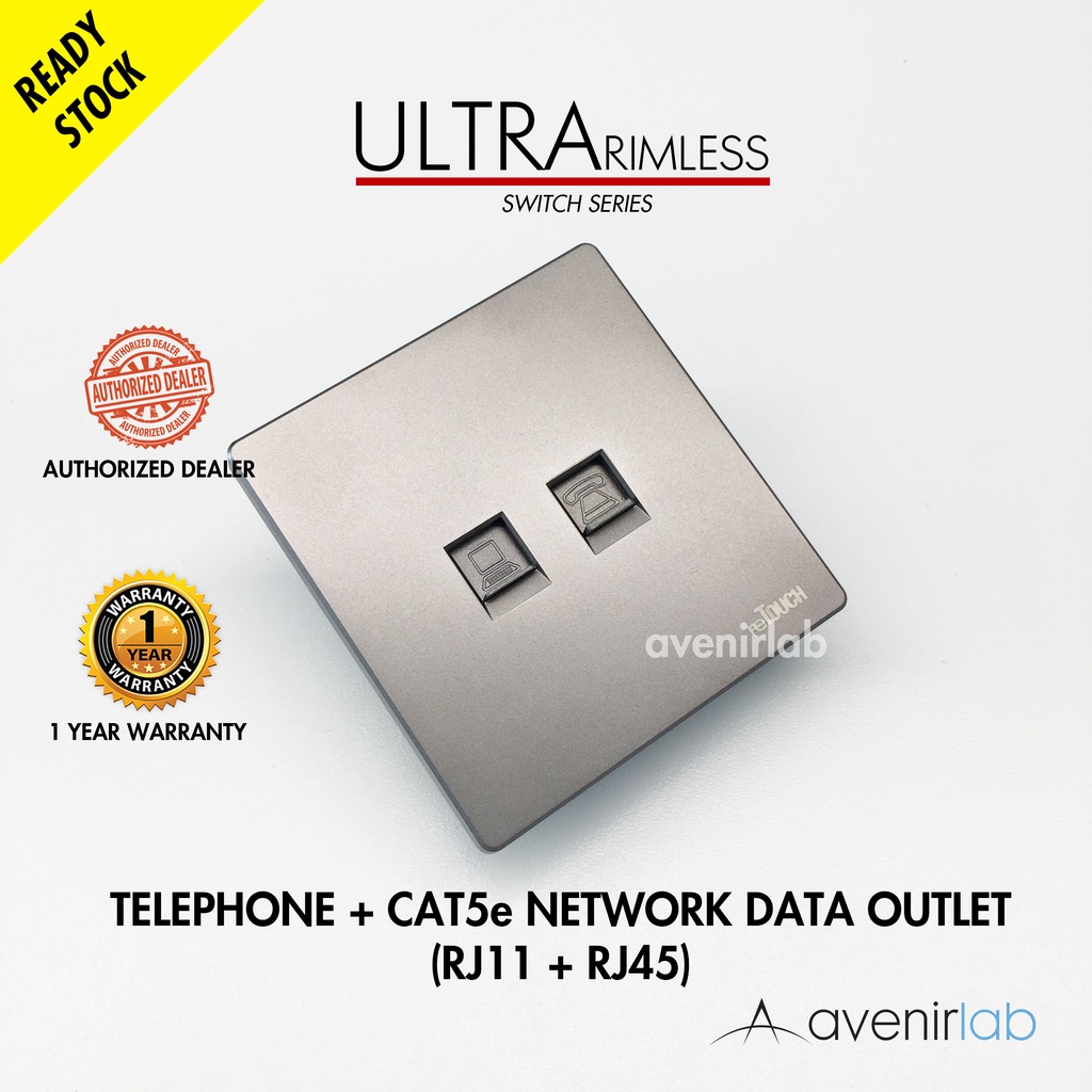 [GRAY] reTouch Ultra Rimless Switch 1/2/3/4 Gang 1/2Way Wall Switch 13A ...