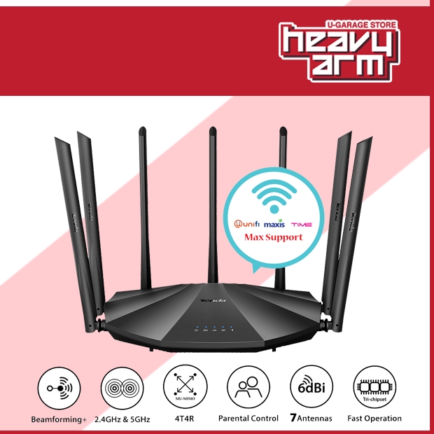 Tenda AC23 AC2100 Dual Band 5GHz Gigabit Smart WiFi Router 4X4 MU-MIMO ...