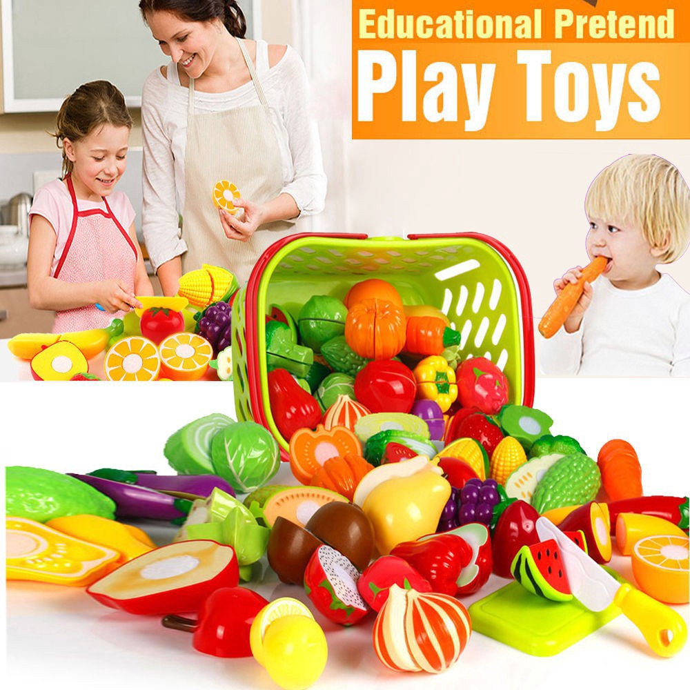 Kitchen Fun Cutting Fruits and Vegetables Food Play Toy Set Early ...