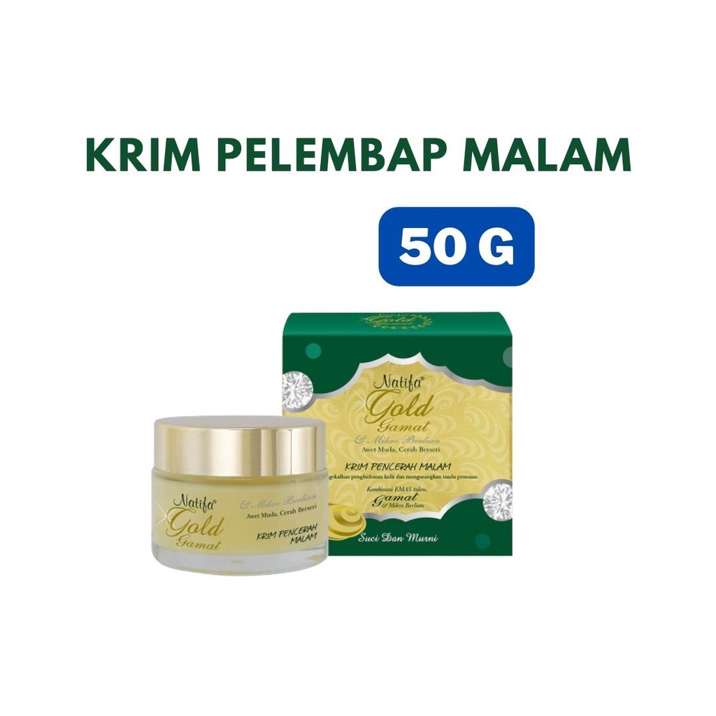 Natifa Gold Gamat Krim Pencerah Malam Whitening Brightening Face Skin ...