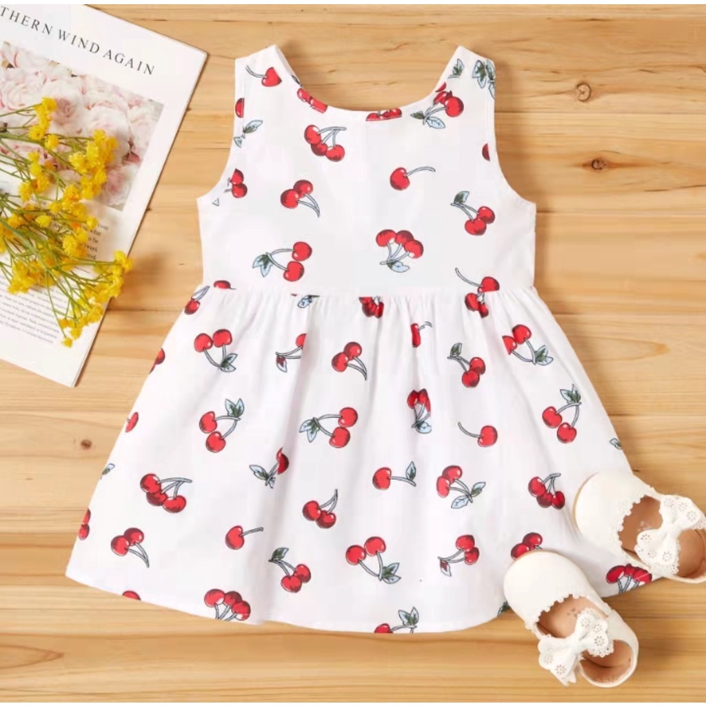 Cotton Cherry Print Baby Dress [Ready Stock] | Shopee Malaysia