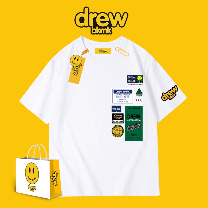 DREW smiley face men's short-sleeved T-shirt HOUSE Justin Bieber star ...