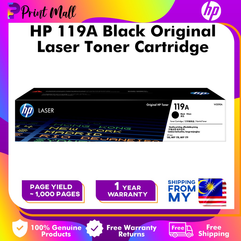 HP 119A Black Original Laser Original Toner Cartridge for HP 150 & 170 ...