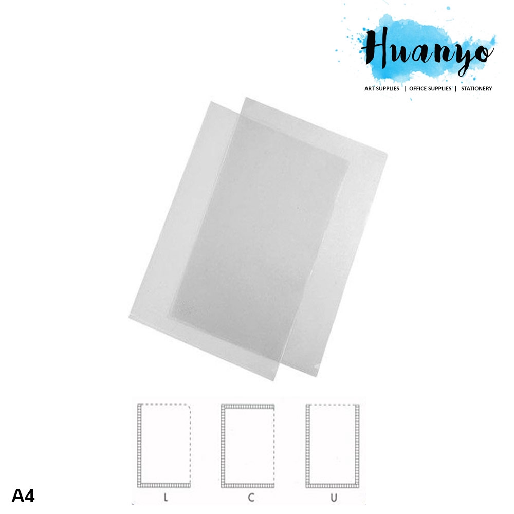 Thick Transparent Clear C / U / L Shape Pocket File Folder Holder (A4 ...