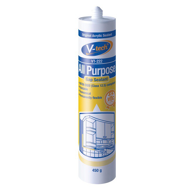 V-Tech VT-222 All PURPOSE GAP SEALANT 222 White 450gram Silicone ...