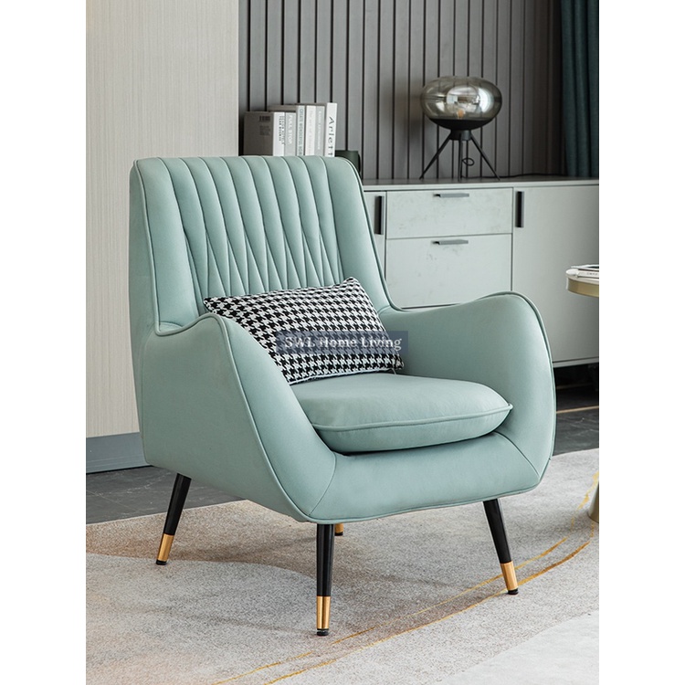 Light Luxury Wing Chair Sofa With Stools Nordic Lazy Chair Living Room ...