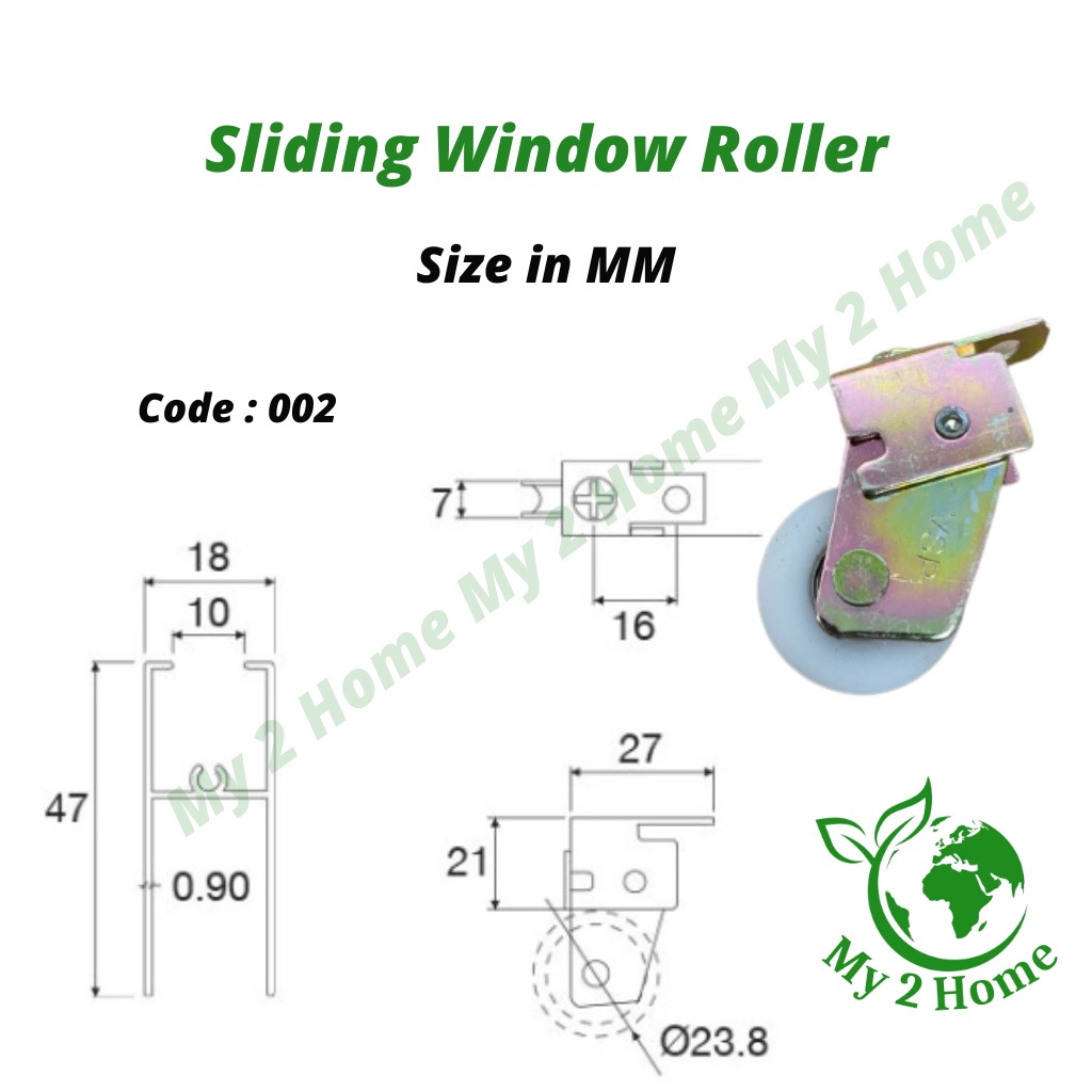 FREE SCREW 002 Sliding Window Roller Patio Aluminium Slide Window Roda ...
